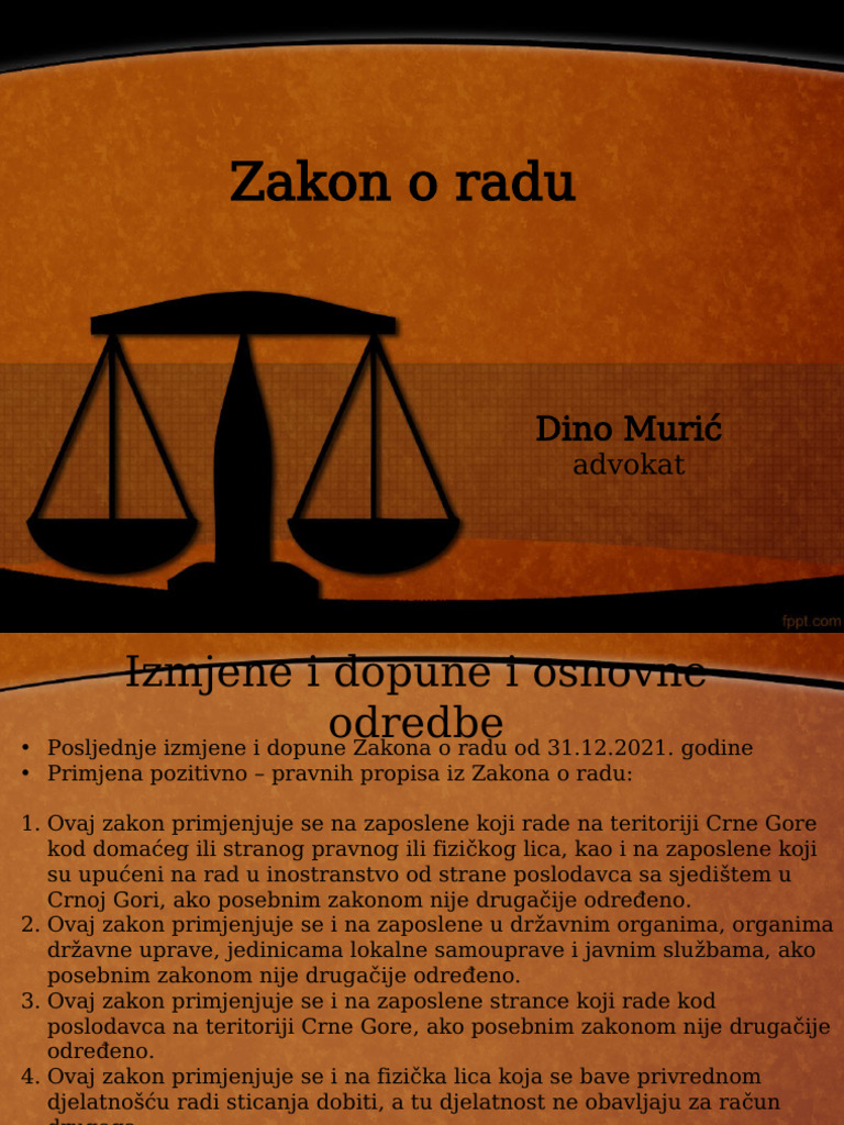Prezentacija- Zakon o Radu | PDF