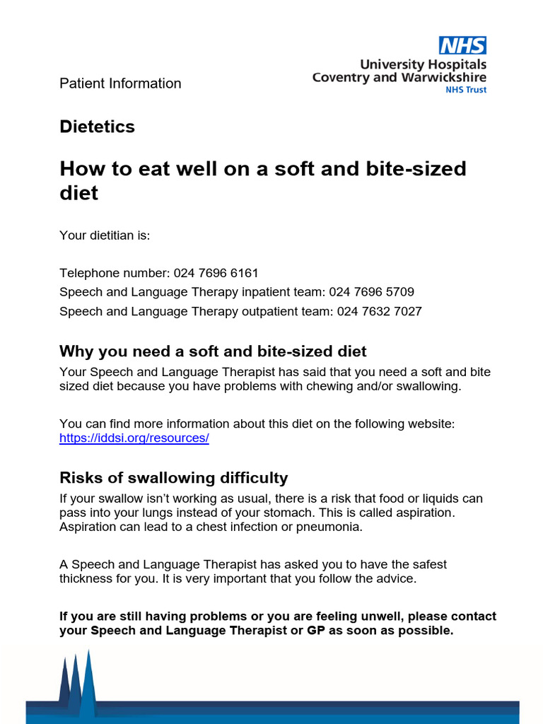 How to Eat Well on a Soft and Bite-sized Diet | PDF | Fruit Preserves ...