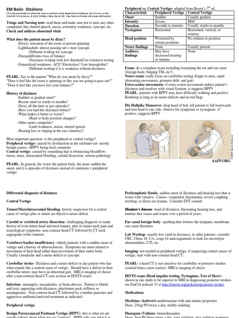 21 Dizziness | PDF | Vertigo | Rtt