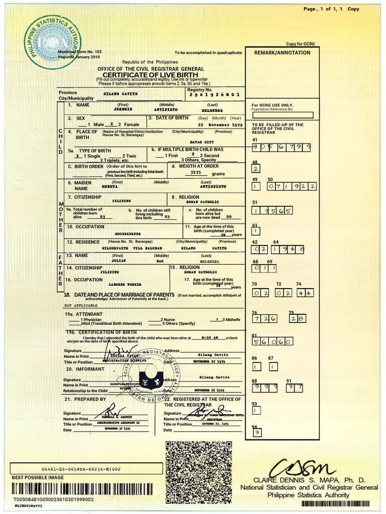 Certificate of Live Birth Form | PDF | Birth Certificate | Affidavit