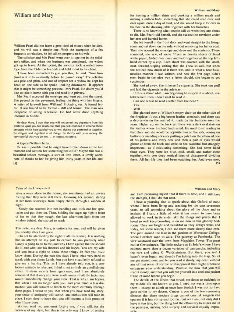 Mrs. Pearl's Letter from William | PDF