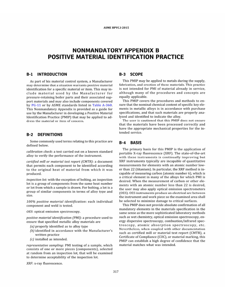 Asme Sec. i - Nonmandatory Appendix b | PDF