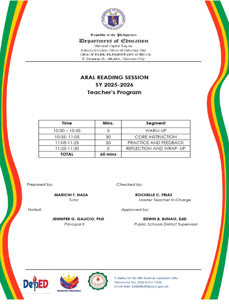 Aral Class Program Grade 1 | PDF