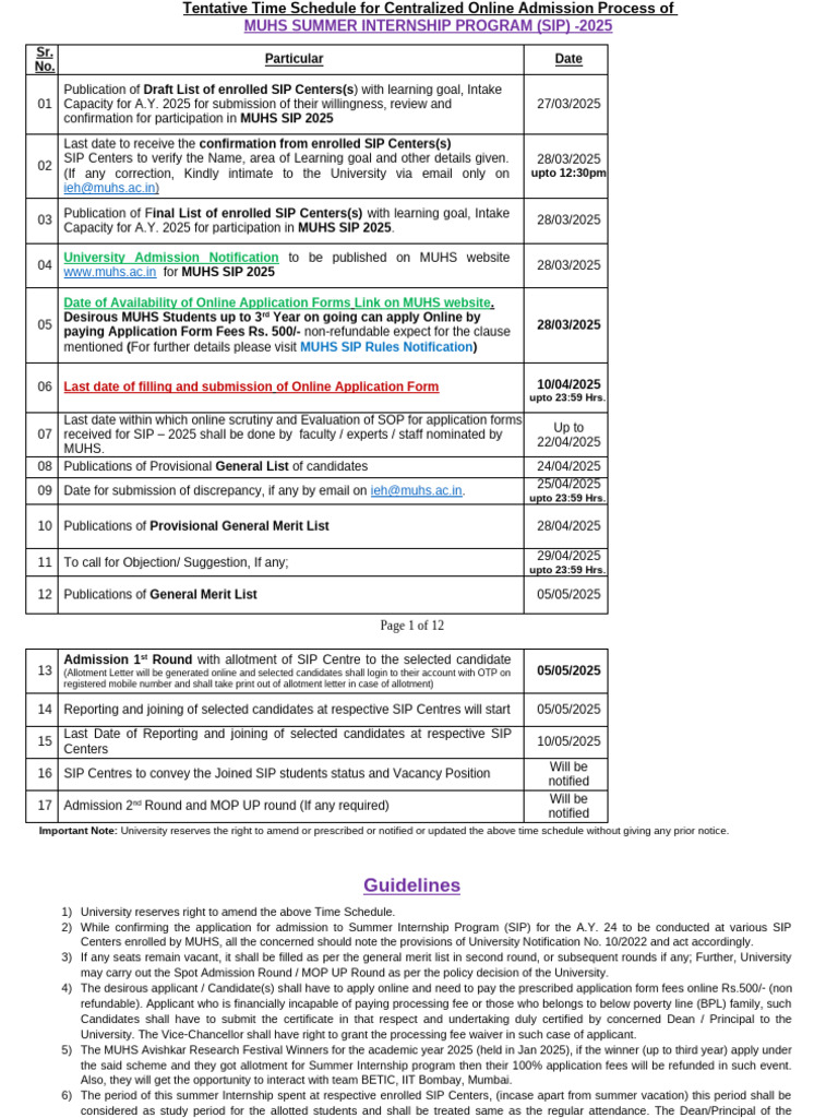 2-Time Schedule and General Instruction_1743236677518 | PDF ...
