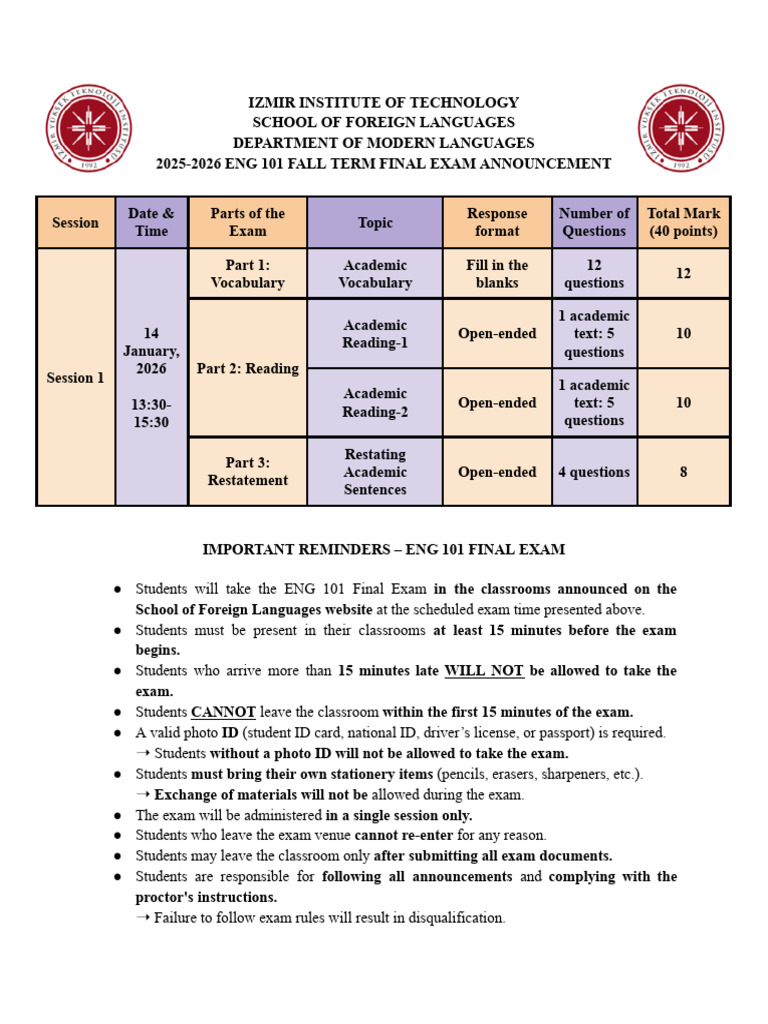 ENG 101 Final Exam Guidelines 2025-2026 | PDF | Flood | Artificial ...