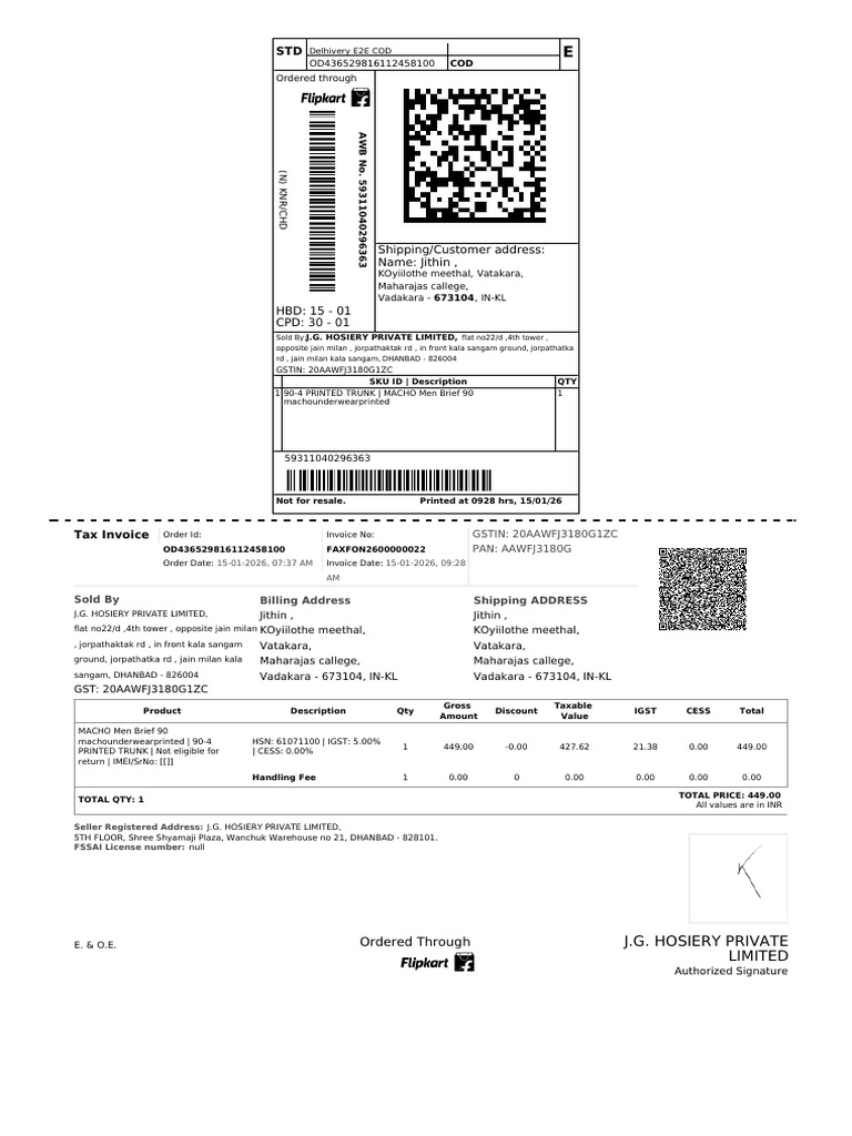 Delhivery COD & Prepaid Invoices for MACHO Products | PDF | Invoice ...