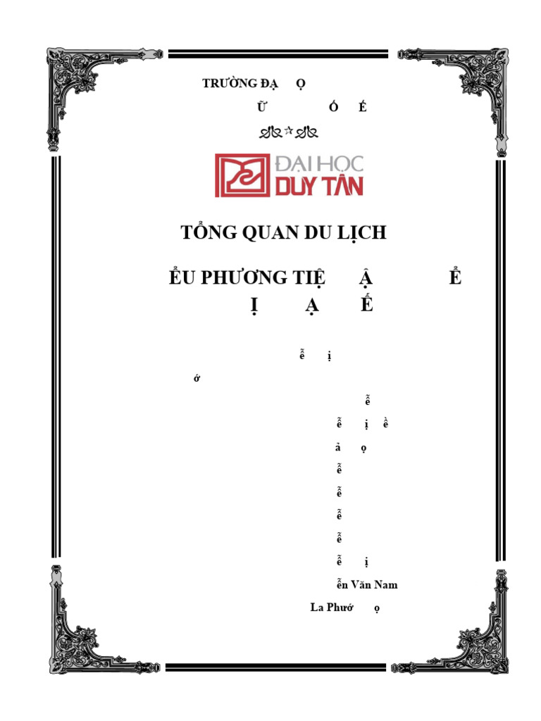 Tổng Quan Du Lịch - TOU 151 K - Nhóm 5 | PDF