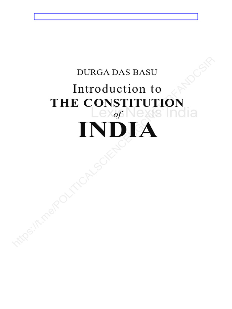Introduction to the Constitution of India | PDF