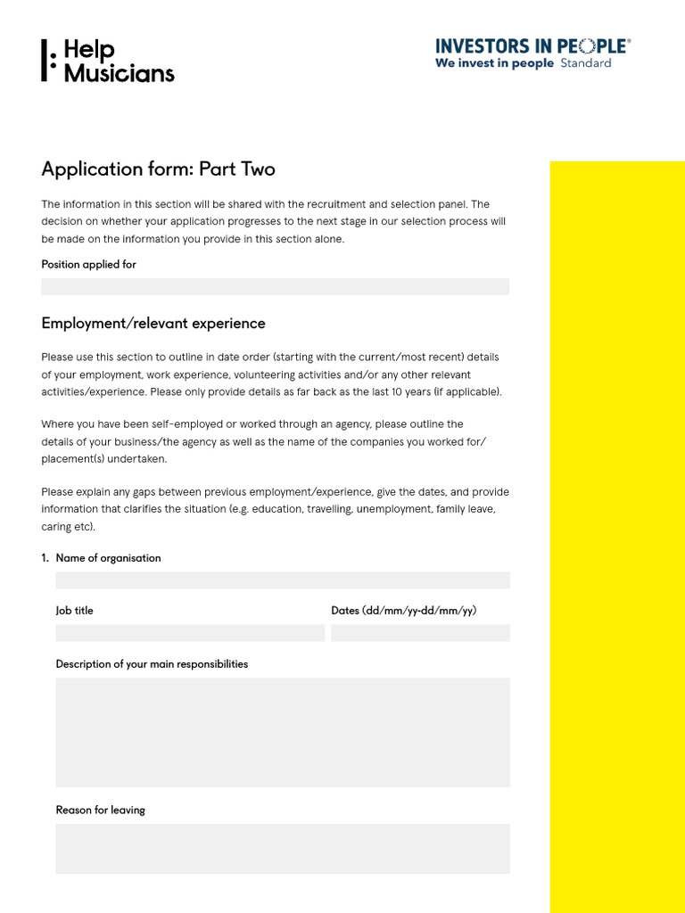 HM Application Form Part 2 | PDF
