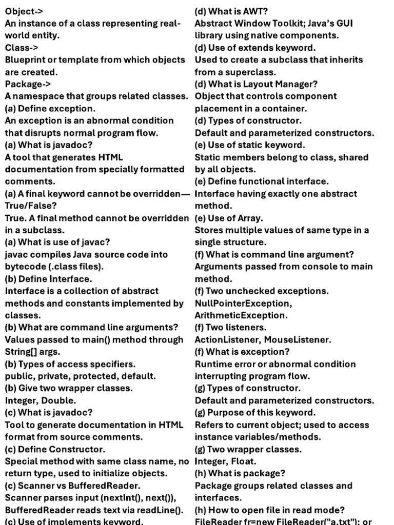 JAVA 1 Micro - Merged | PDF