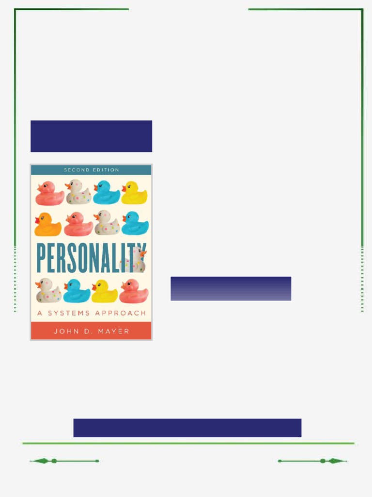 Personality A Systems Approach 2nd Edition John D. Mayer eBook restored ...