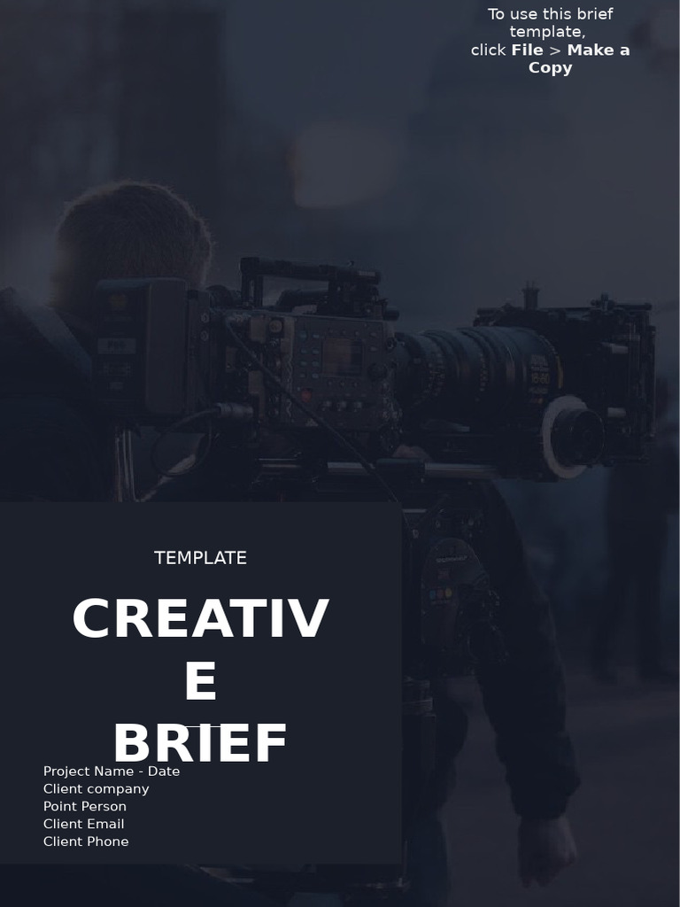 Bản sao của Video Creative Brief Template - StudioBinder-2 | PDF
