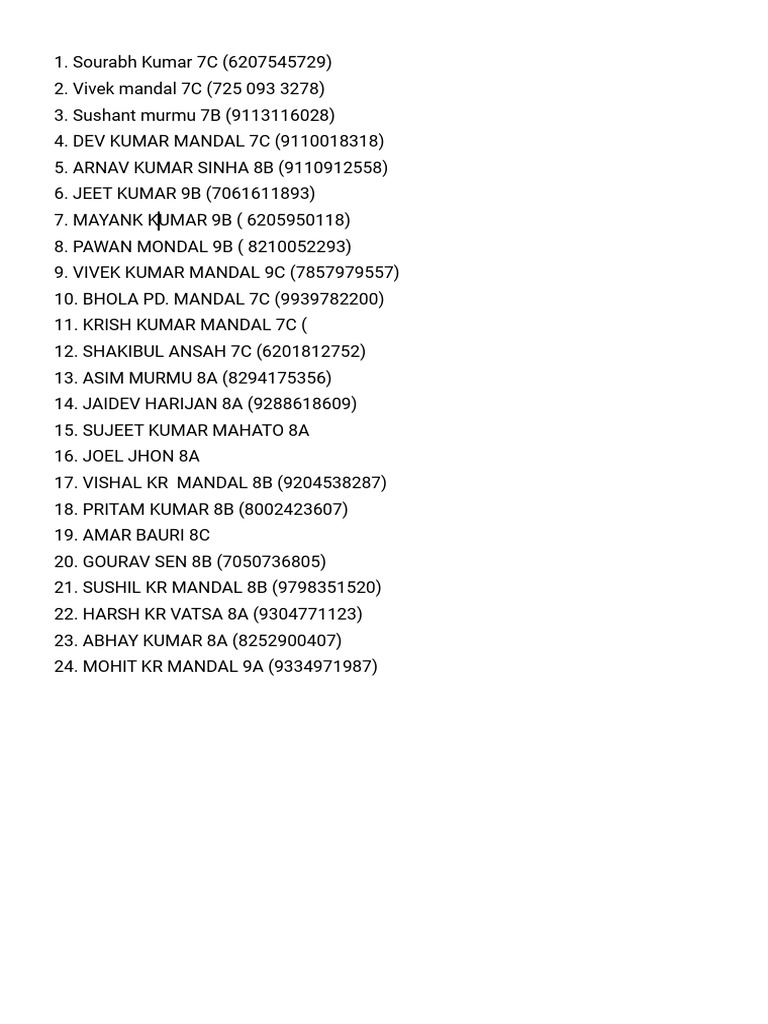 Student Name for 26 January 2026 Parede | PDF