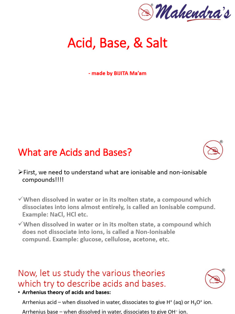 Acid, Base, & Salt New (1) | PDF | Acid | Salt (Chemistry)