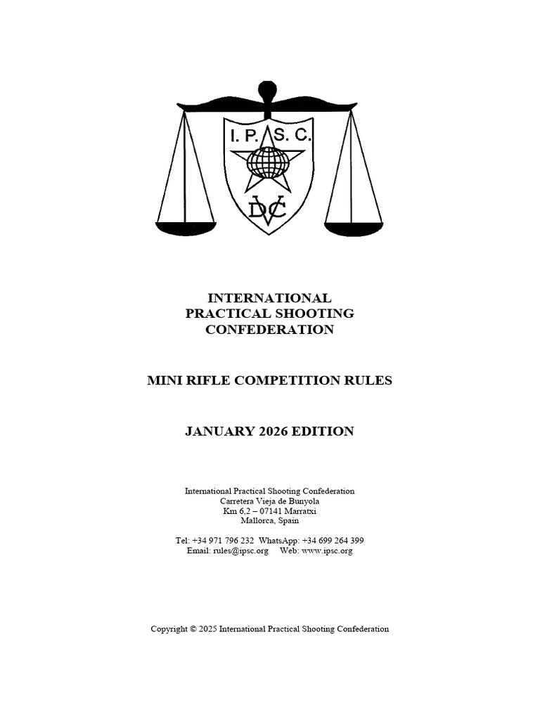 IPSC Mini Rifle Competition Rules 2026 | PDF | Ballistics | Projectile ...