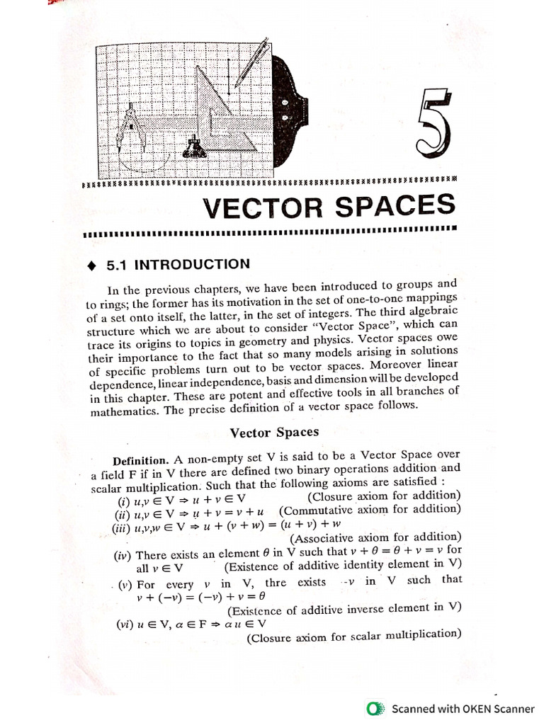 Vector Space Bsc Mathematics Honours semester - 4 | PDF