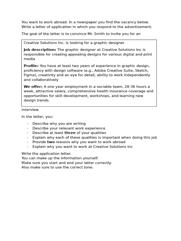Application Letter for Graphic Designer Role | PDF