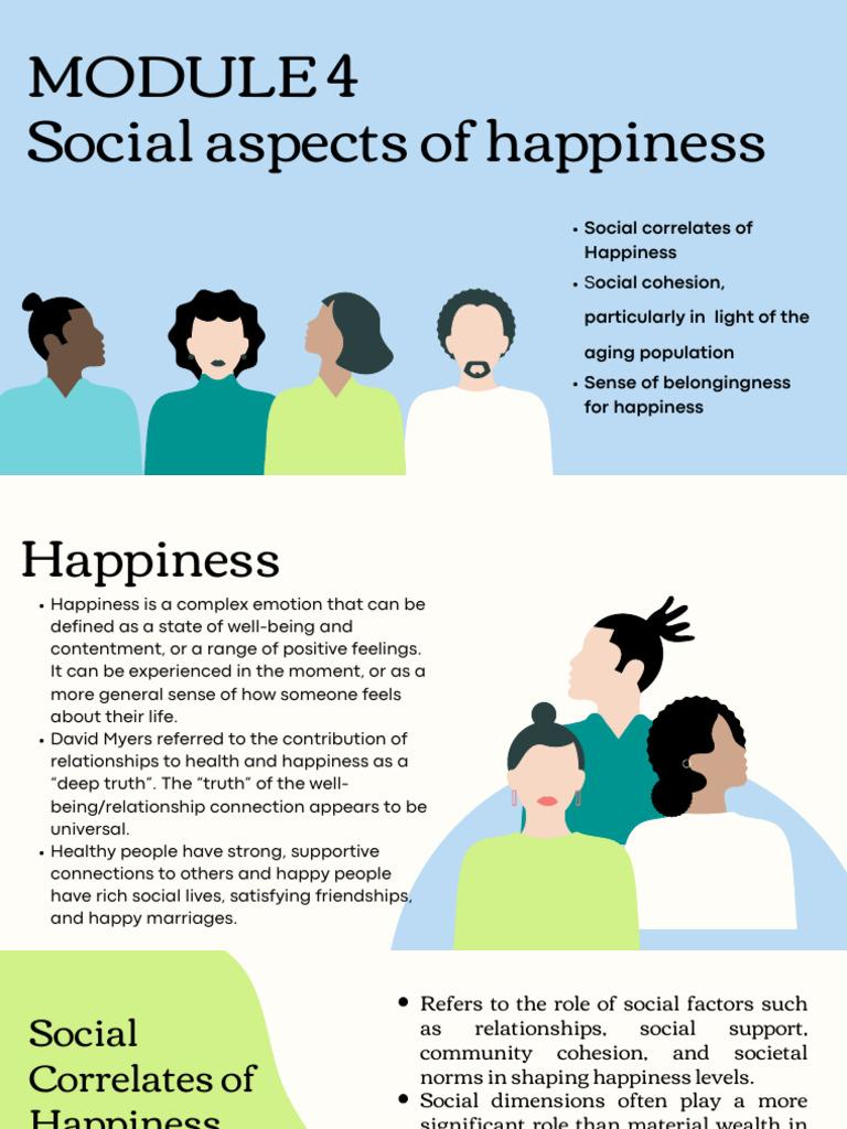 MODULE 4 Social Aspects of Happiness | PDF | Social Capital | Well Being