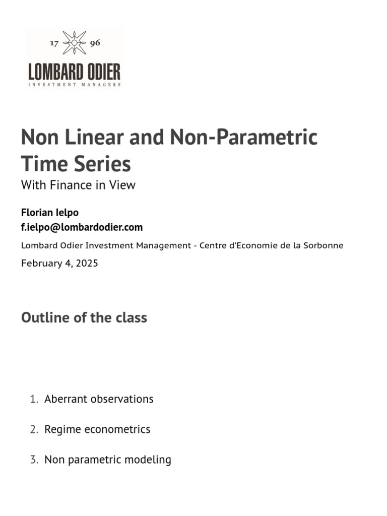 Non_linear_and_non_parametric_time_series - Class 1 | PDF | Time Series ...