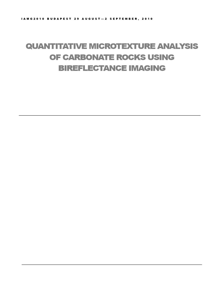 Bireflectance Imaging of Carbonate Microtextures | PDF | Applied And ...
