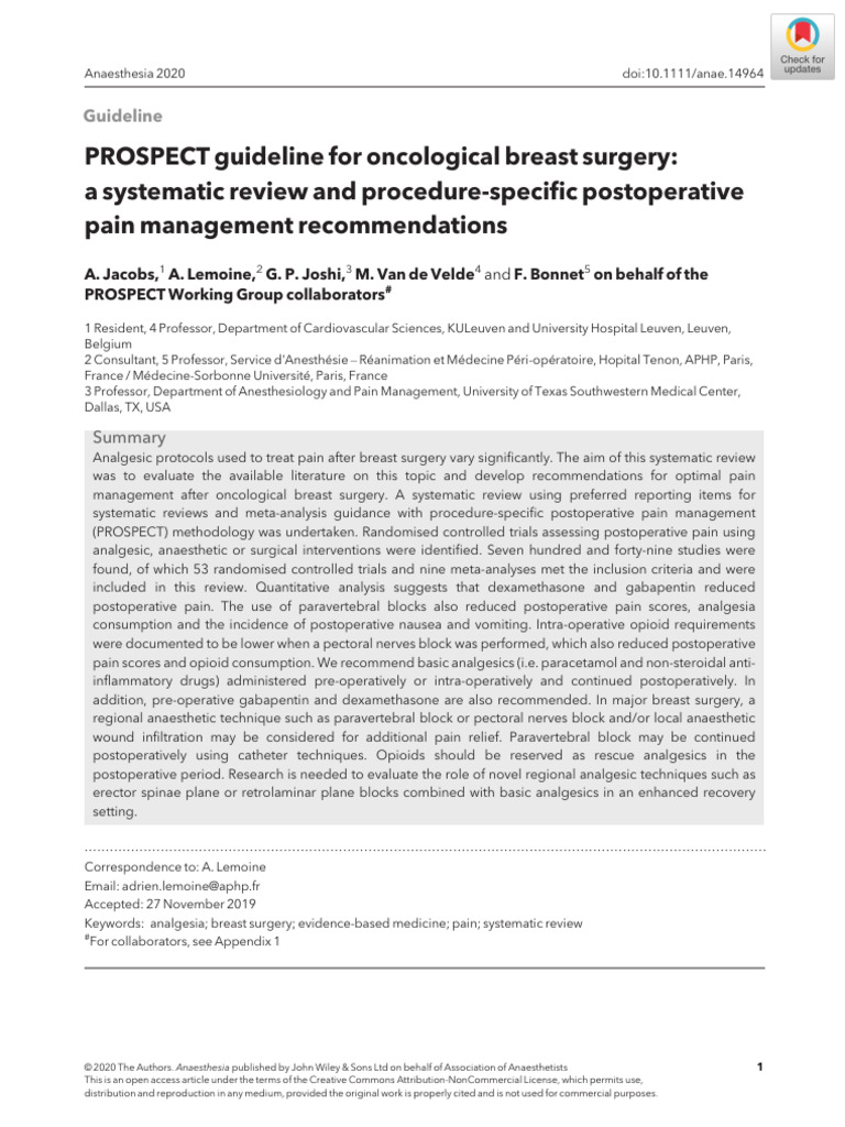 Jacobs 2020 | PDF | Analgesic | Pain Management