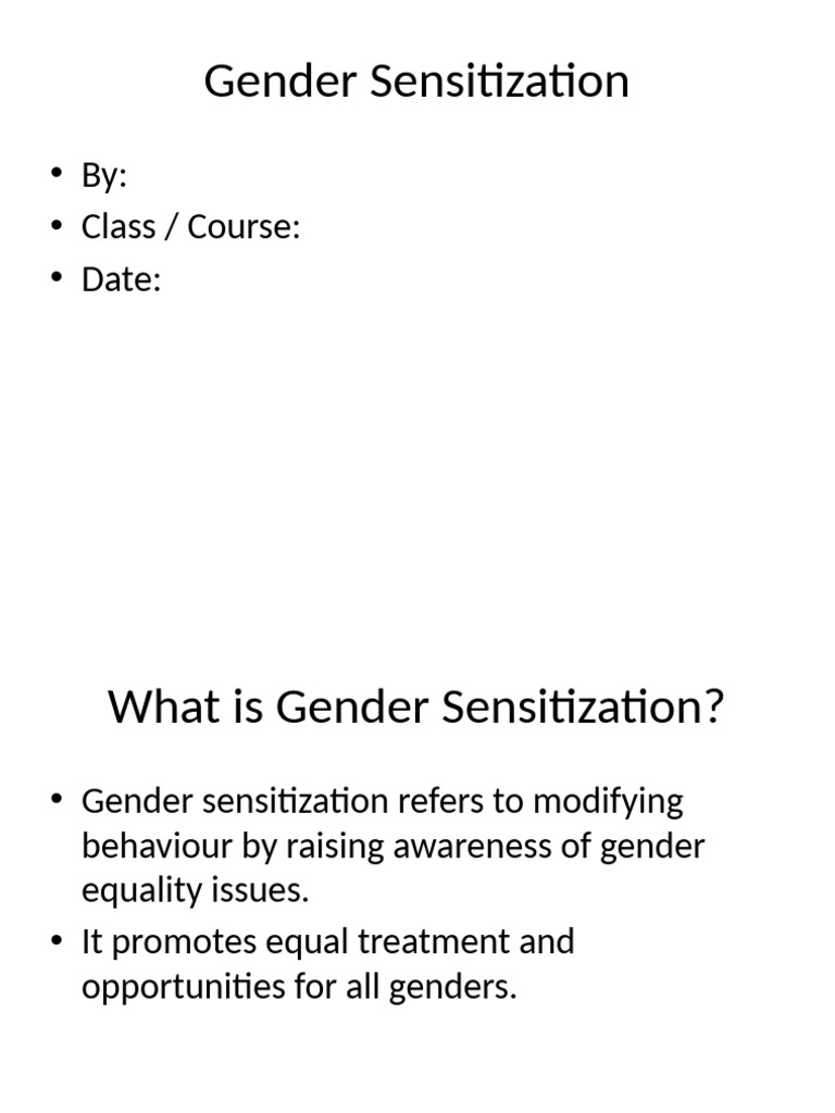 Understanding Gender Sensitization | PDF