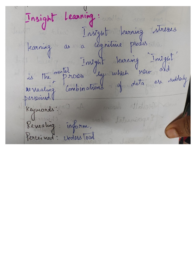 Insight Learning Theory | PDF