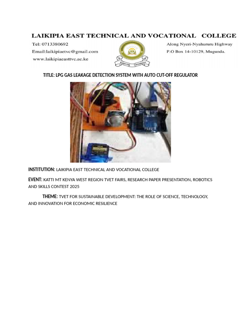 LPG Gas Leakage Detection System | PDF