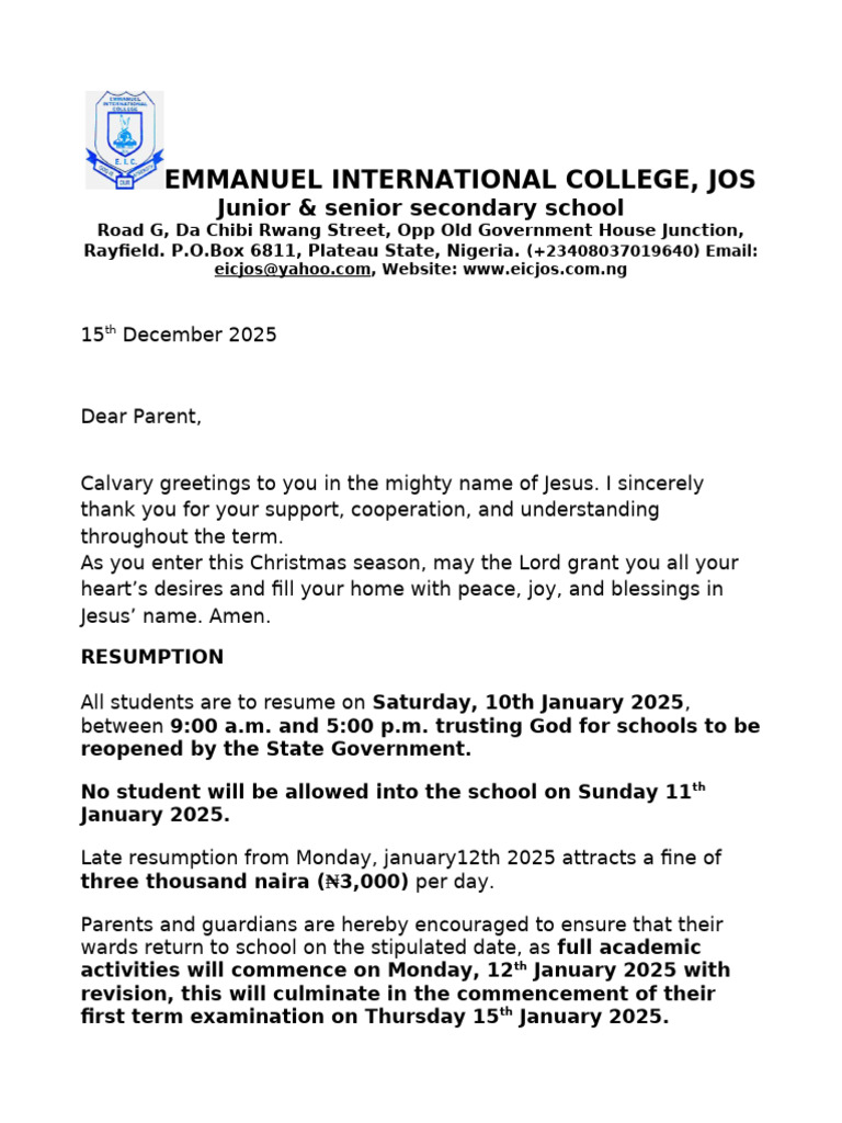 Letter to Parents | PDF | Banks