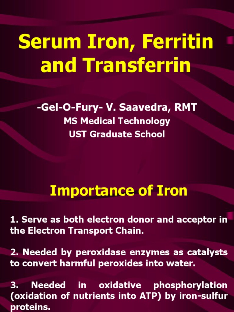 Iron Transport: Ferritin vs Transferrin | PDF | Anemia | Iron