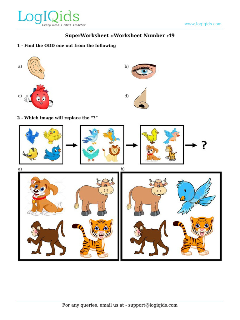 Logic and Math Worksheet 49 | PDF