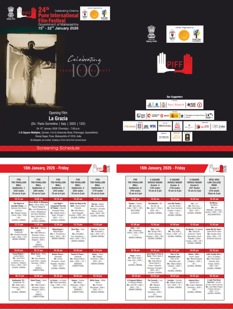 Film Screening Schedule 2026 | PDF