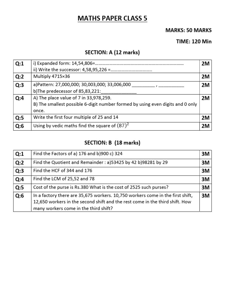 Maths Class 5 | PDF | Elementary Mathematics | Mathematical Objects
