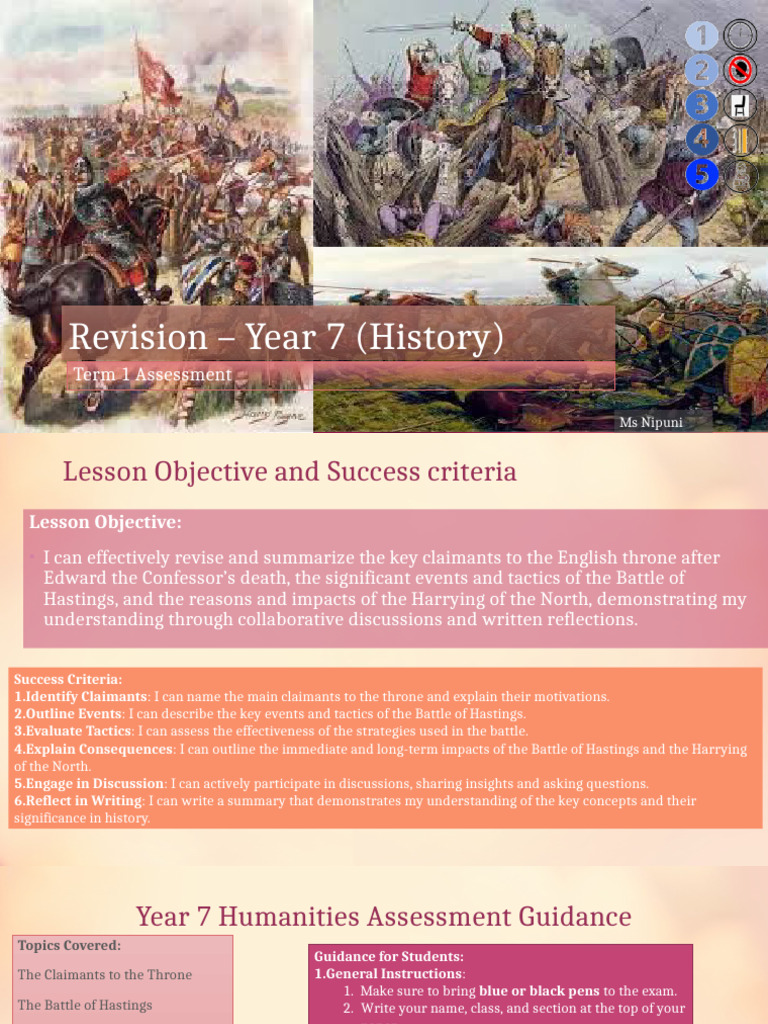 Revision – Year 7 (History) | PDF | William The Conqueror