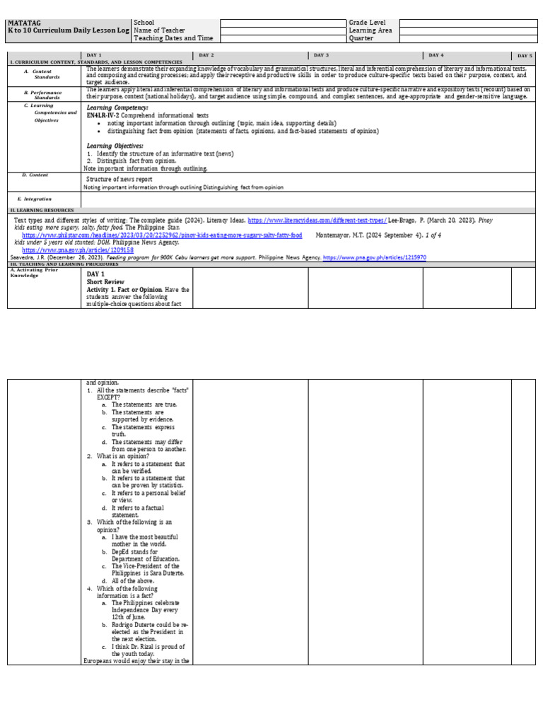 WEEK 6 | PDF | Reading Comprehension | Learning
