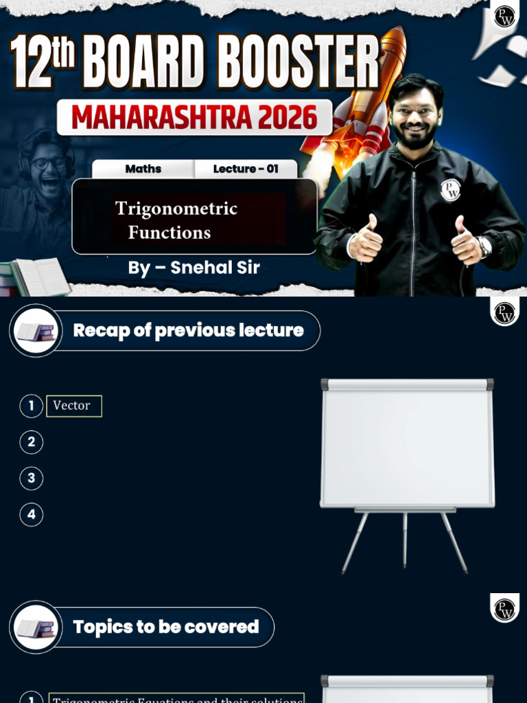 Trigonometric Functions 01 Class Notes 12 Board Booster Ma MadXA | PDF