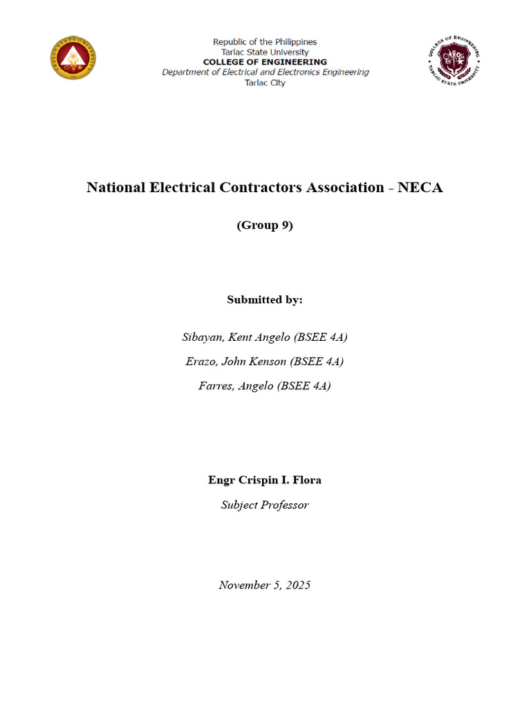Neca Electrical Standards | PDF | Electrical Wiring | Lighting