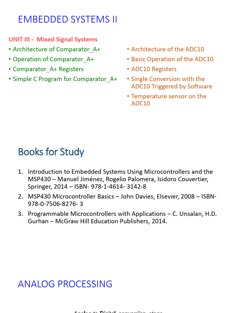 Comparator_A+ and ADC10 Overview | PDF | Electricity | Electronic ...