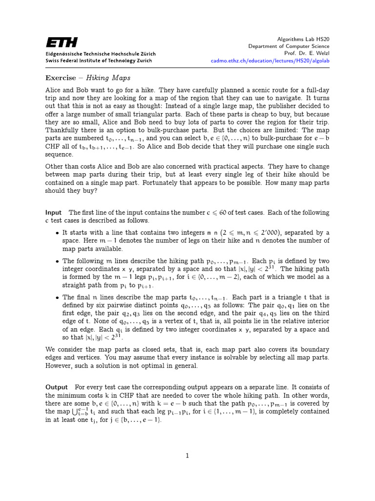 Hiking Maps | PDF | Discrete Mathematics | Algorithms And Data Structures
