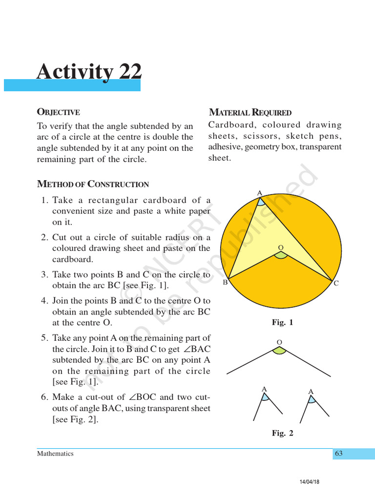 Angle Properties of Circles Activity | PDF
