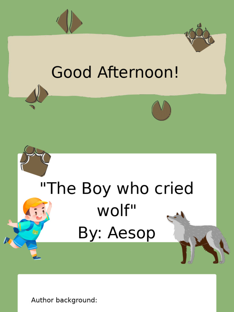 Aesop's Fable: The Boy Who Cried Wolf | PDF