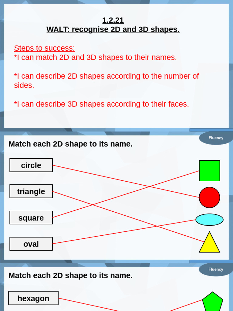 1.2.21 Recognise 2D and 3D Shapes | PDF