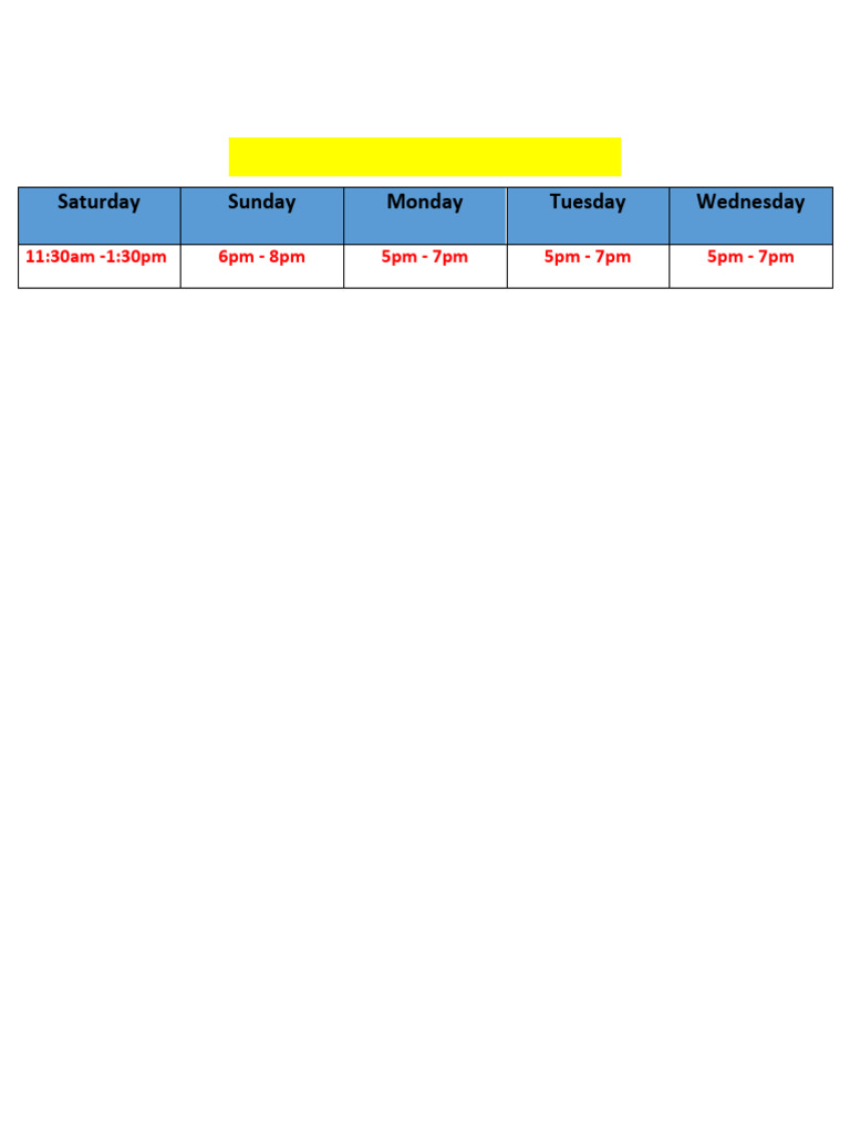 Tuition Timing Schedule | PDF