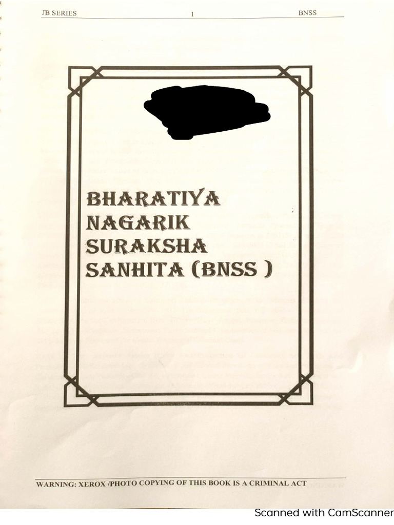 Bharatiya Nagarik Suraksha Sanhitha (BNSS) | PDF