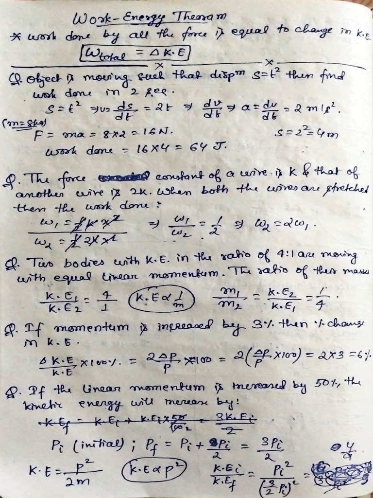 Question on Work Energy Theorem | PDF