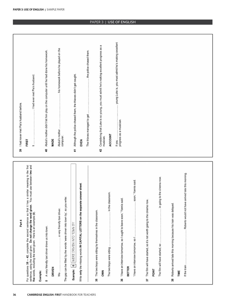 Sample Paper for Use of English Exam | PDF