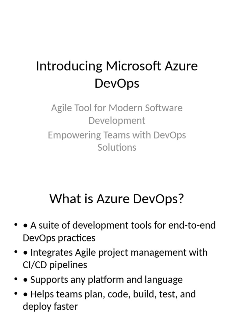Introducing_Azure_DevOps_Presentation | PDF