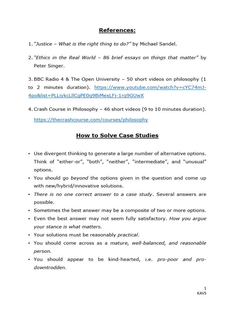Case Study Solutions in Ethics | PDF | Child Labour | Domestic Violence