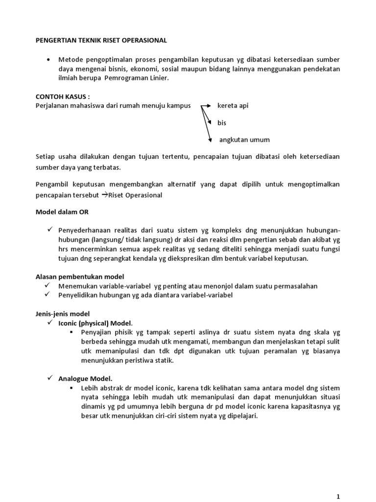 Modul Teknik Riset Operasi | PDF