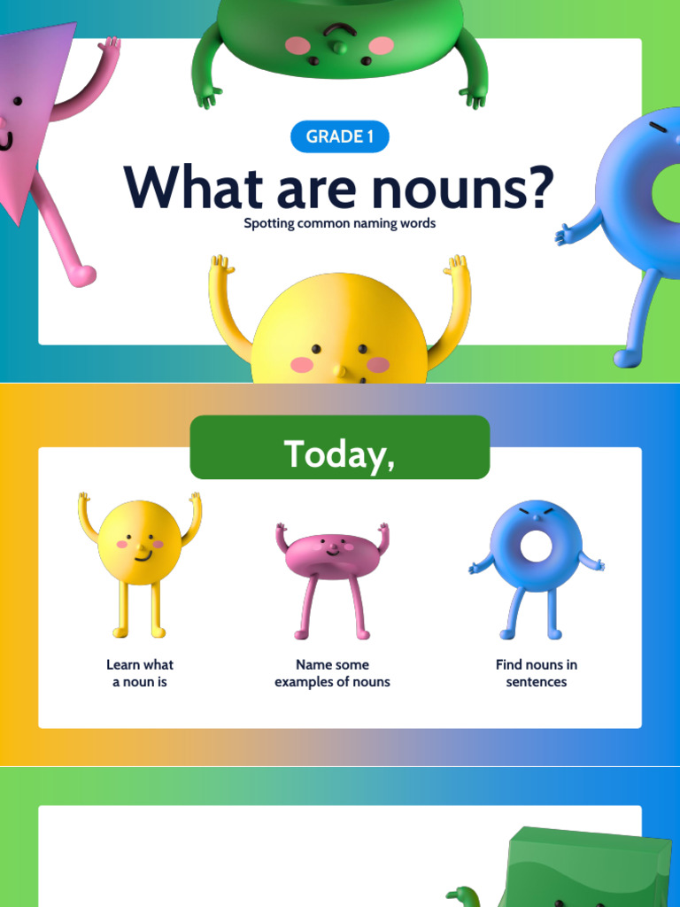 Noun Slides for Grade 1 | PDF